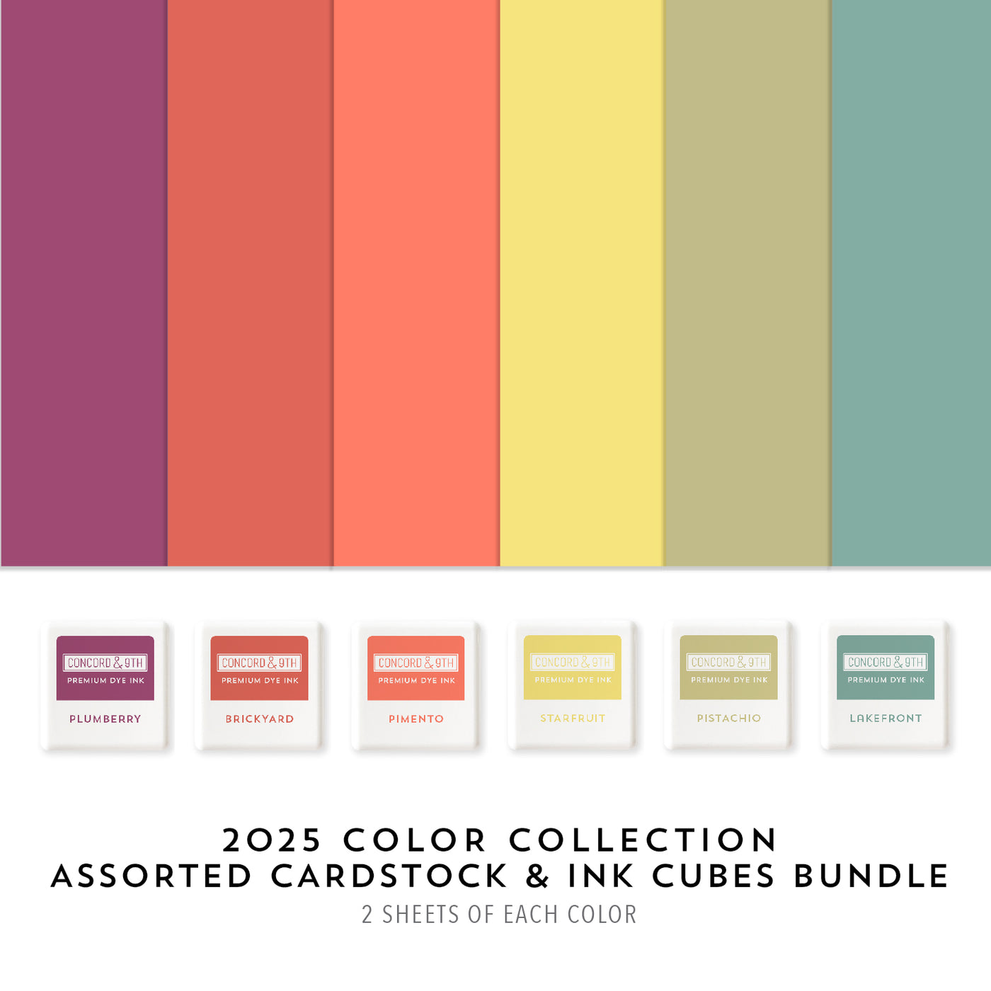 2025 Color Collection Assorted Cardstock Pack & Ink Cubes Bundle