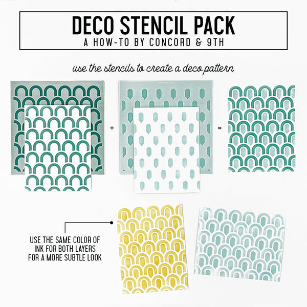 LAST CHANCE: Deco Stencil Pack - Concord & 9th